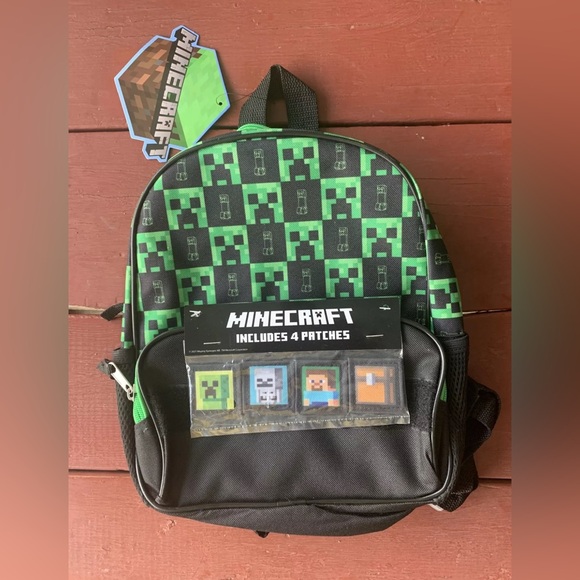Minecraft | Accessories | Kids Minecraft Mini Backpack Black Includes 4 ...